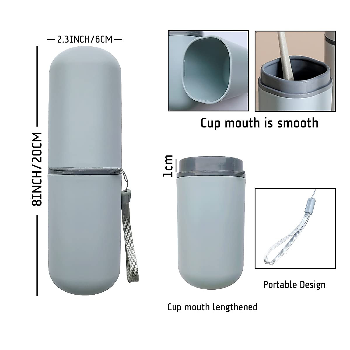 2PCS Travel Toothbrush Cup Case Portable Toothbrush Travel Holder Travel Toothbrush Containers Toothpaste Storage for Travel School Bussiness Trip Bathroom, Blue White