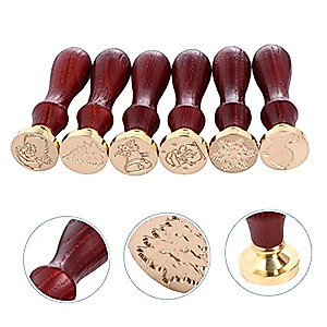 Amosfun Retro Wax 12 Pcs Christmas Wax Seal Antique Postage Wax Seal Stamp Kit Merry Christmas Seal Stamp Stampers Stamps for Christmas Stamps Stamp for Envelopes Invitations Stampers
