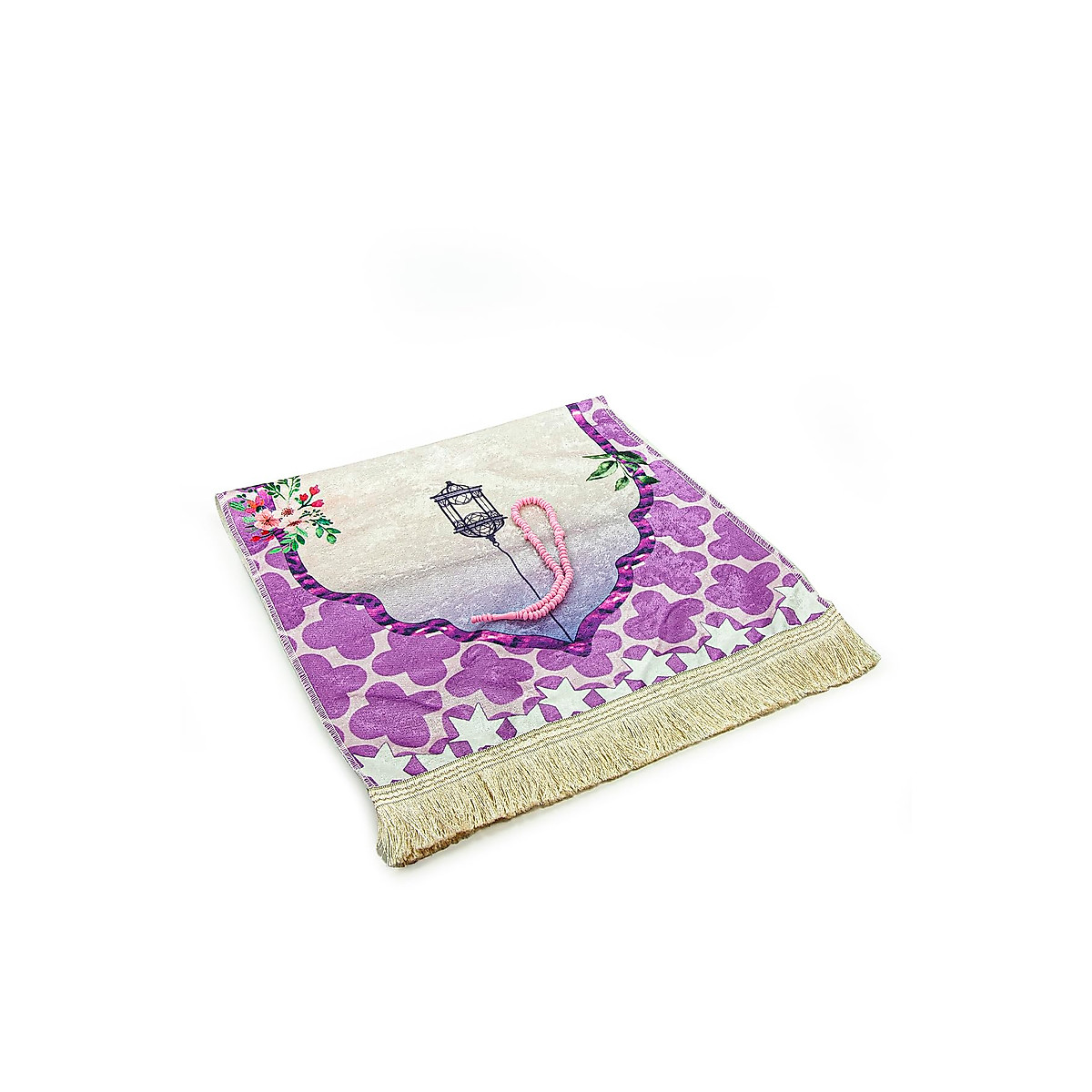 ihvan online, Kids Prayer Mat, Muslim Prayer Rug for Kid, Islamic Gifts for Kids, Design Janamaz Sajadah, Soft Salah Mat Carpet for Kids, Travel Praying Rug, Pink-White Kaaba