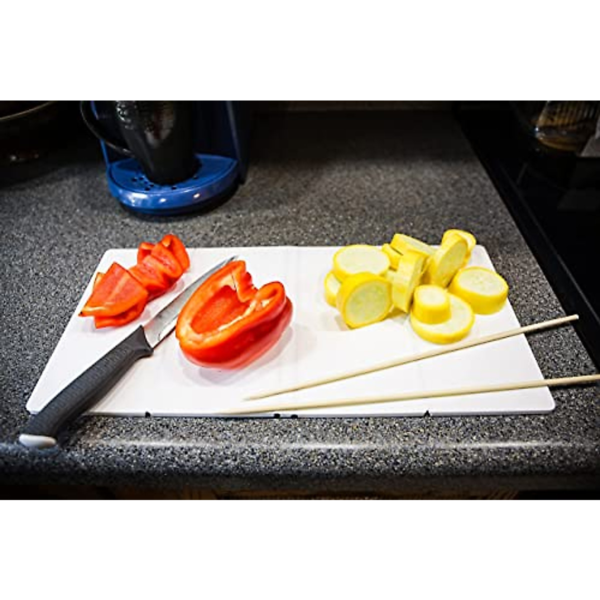 CanCookerSMP1409Plank Foldable Plastic Cutting Board 9 x 19, White