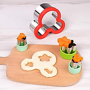 Stainless Steel Sandwiches Cutter set, Mickey Mouse & Dinosaur & Heart & Star Shapes Sandwich Cutters Cookie Cutters Vegetable cutters-Food Grade Cookie Cutter Mold for Kids (Big+Small, 12pac)