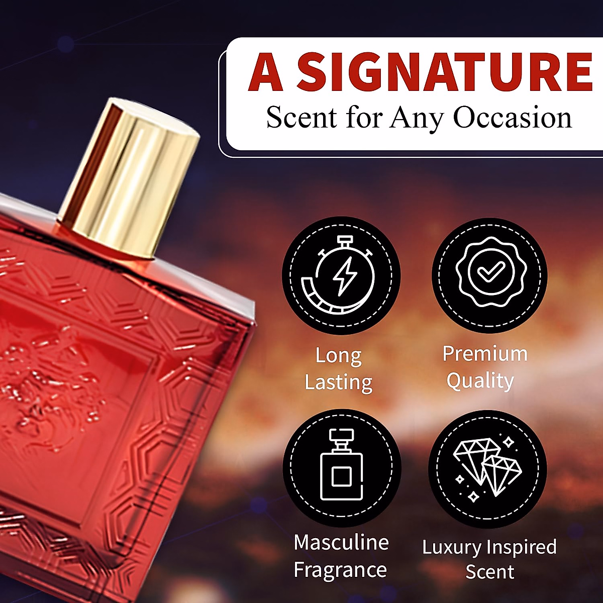Savage Pour Homme & Lion Versatile Red Flame Cologne for Men, Eau De Toilette Natural Spray, 3.4oz Fl Oz/100ml each Pack of 2