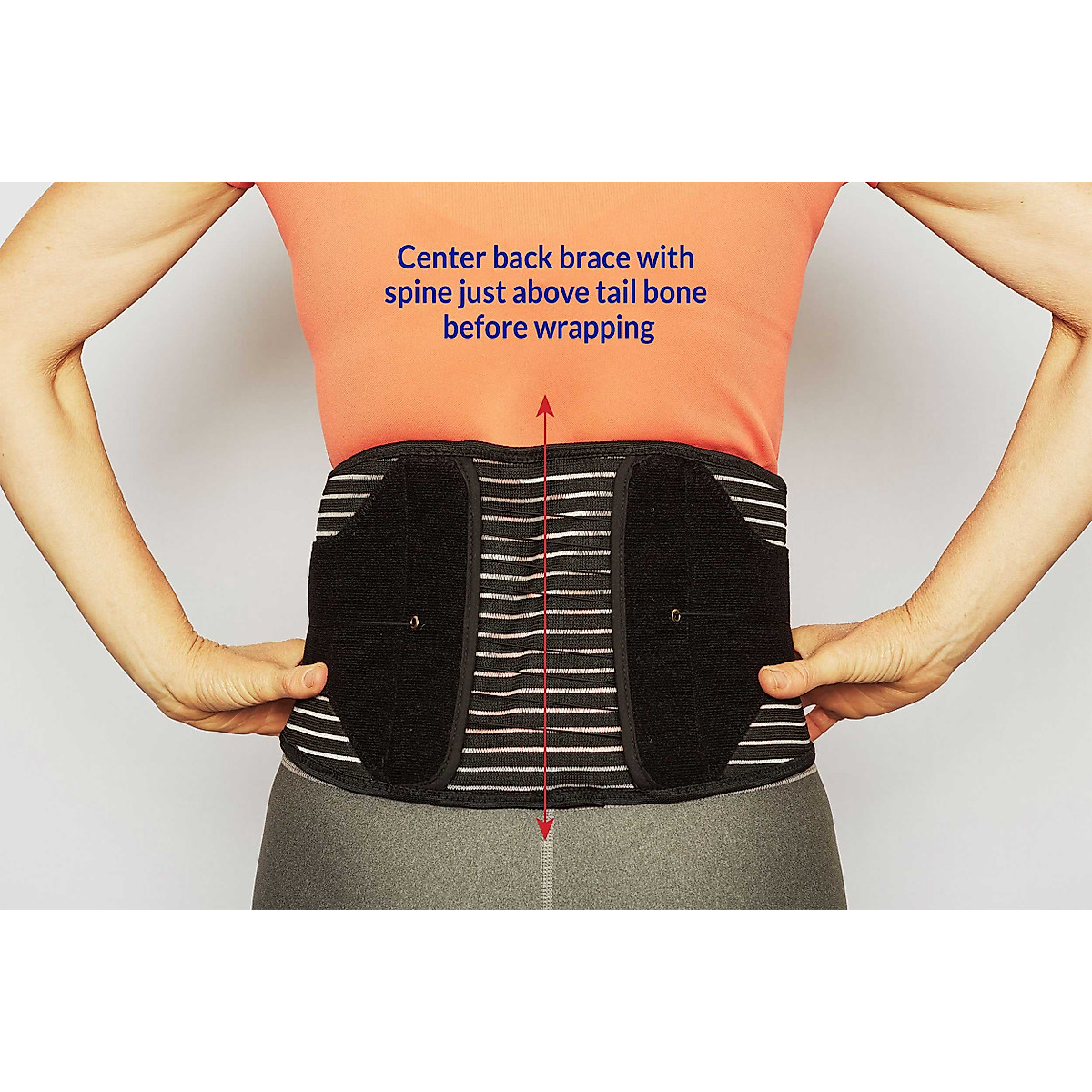 Comfort Compression Back Brace, Medium (M fits waist circumference of 33"-39") Black Lower Back brace -Clinically Proven to help and support your Active Life style and reduce pain