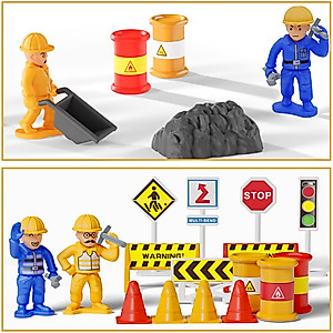 iPlay, iLearn Kids Construction Toys Truck Set, Boys Engineering Vehicle Playset, Crane Transport Trailer, Bulldozer Forklift for Sandbox Site, Birthday Gift for Age 3 4 5 6 Years Old Toddler Children