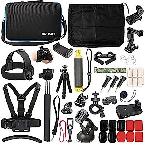 50 in 1 Basic Common Action Camera Outdoor Sports Accessories Kit for Gopro Hero 12/11/10/9/8/7/6/fusion/5/Session/4/3/DJI/HERO+ SJ4000/5000/6000/Xiaomi Yi/AKASO/APEMAN/DBPOWER/Sony Sports DV and More