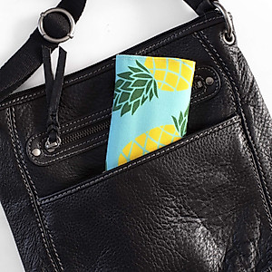 Totally Bamboo Take Along Reusable Bamboo Utensil Set with Straw, Dishwasher Safe, Pineapple Design