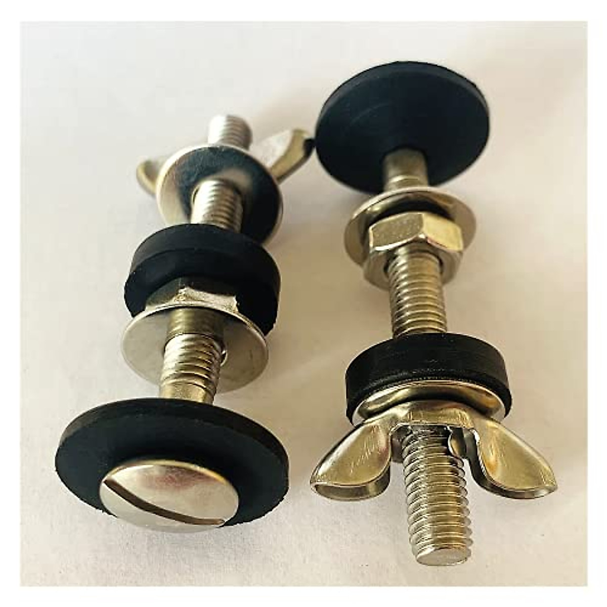 Toilet Bolts,Toilet Tank to Bowl Bolt Kits with Rubber washers and Wing Nuts Stainless Steel Toilet seat Screws,Toilet Tank Heavy Duty Bolt 2 3/4" x 5/16" (M70 x 8) 2 Pack