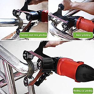Belt Sander Attachment,Adapter Angle Grinder Bearing Sanding Support Tool Pipe Tube Bracket Accessories Cast Iron ABS Polishing Professional Accessories (5/8”-11 UNC)