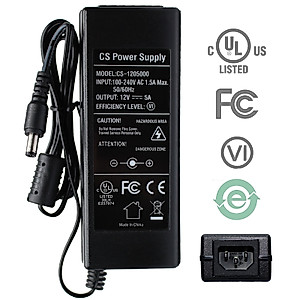 ANVISION AC to DC 12V 5A Power Supply Adapter with 9 Way Splitter Cable, Plug 5.5 x 2.1mm for Led Light Strips, NVR DVR Security Camera, Efficiency Level VI