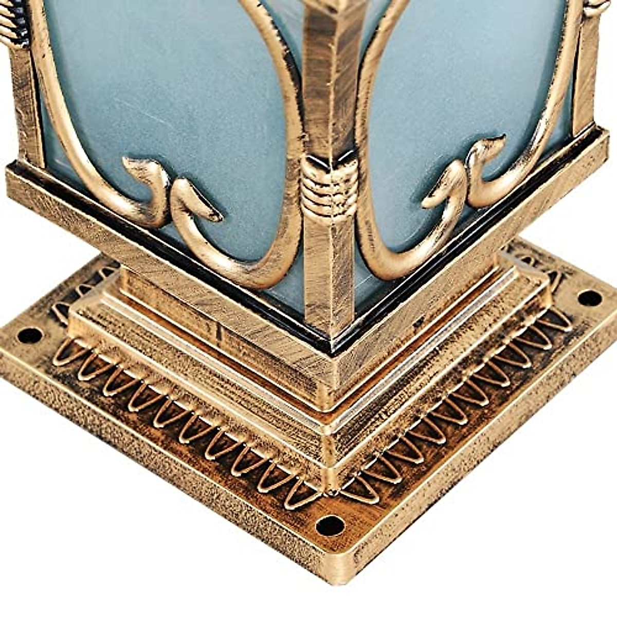 MODEBHD Square Continental Waterproof Table Lamp Column Lamp Glass Courtyard Gate Lights Bollard Lamp Street Post Light Garden Villa Outdoor Lights E27 Decoration Lighting Landscape Lantern Pillar Lig