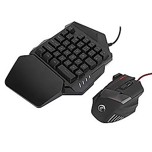 PC Gamer Set, One‑Handed Keyboard Keyboard Mouse Set, One‑Handed Gaming Keyboard, for Home Gaming Easy to Use