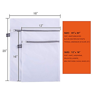 Set of 2 Delicates Laundry Bags,Durable Zipper Mesh Laundry Bag,Bra Fine Mesh Wash Bag,Keep Cloth Shape in the Washer