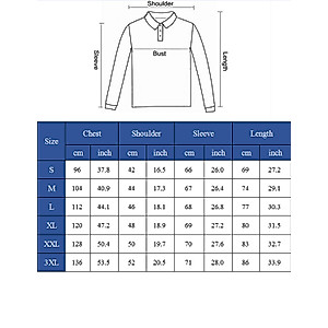 LIUPMWE Mens Long Sleeve Polo Shirts with Pocket Contrasting Colors Collar Soft Cotton Shirts Golf T-Shirt,B-Blue 02,XL