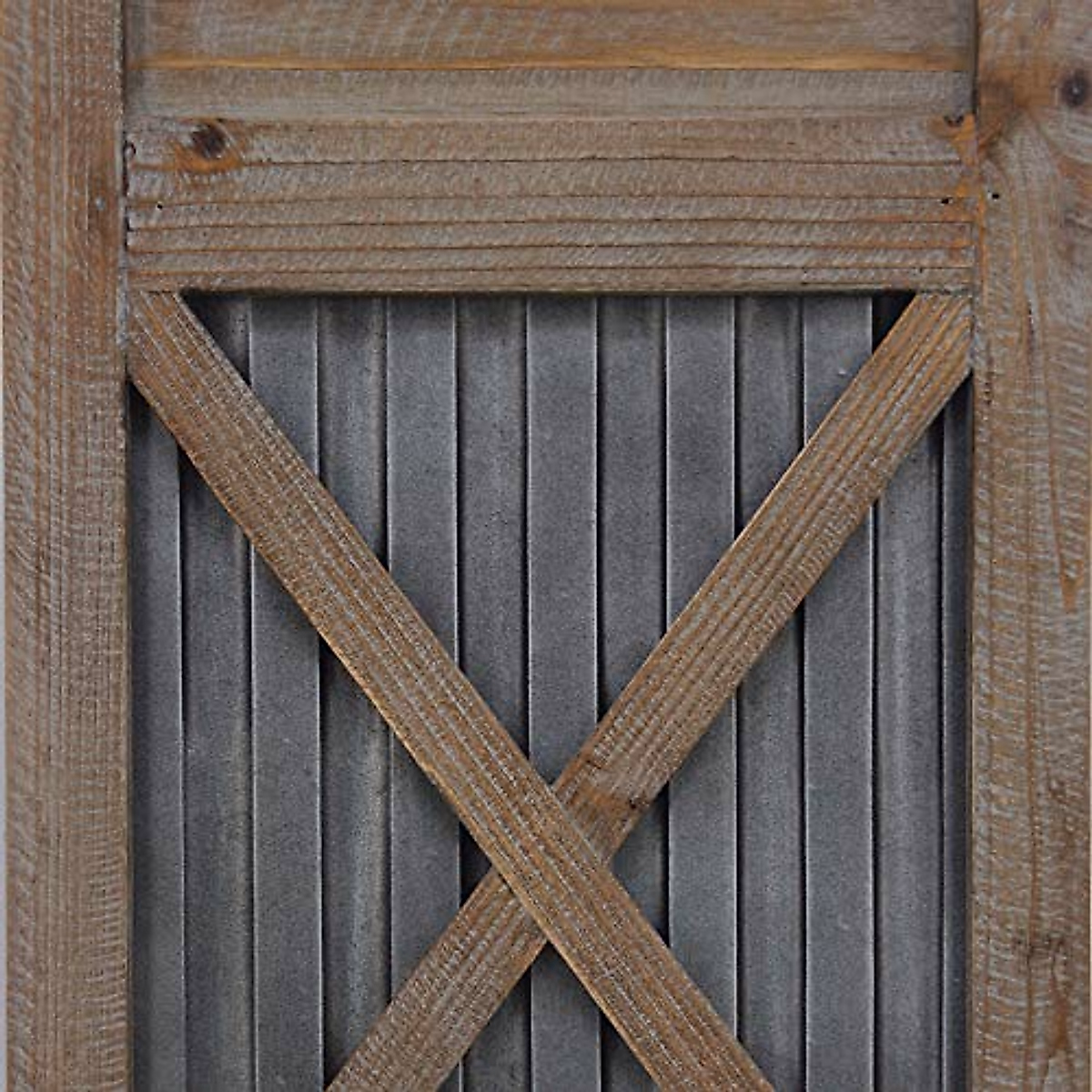 FirsTime & Co. Raleigh Shutter Wall Plaque Set, 36"H x 12"W, Natural, Antique Silver,70039