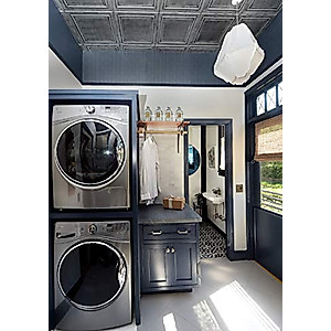 A La Maison Ceilings R24 Line Art Foam Glue-up Ceiling Tile (128 sq. ft./Case), Pack of 48, Plain White