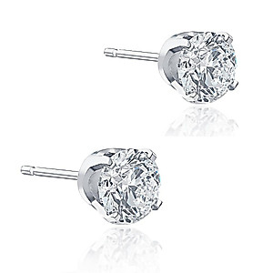 1 1/4Carat (ctw) Diamond Studs in 14k White or Yellow Gold Lab Grown