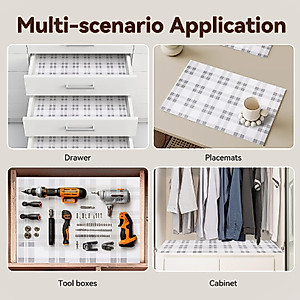 Drawer Shelf Liner for Kitchen Cabinets, Non Adhesive Slip Resistant Shelf Paper Easy to Clean, Strong Grip Thickened Waterproof Washable Mats for Pantry Shelves Cupboard Dresser(Grey, 12 in x 10 FT)