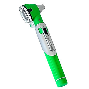 New Cynamed Fiber Optic 3.2V Bright White Led Otoscope Set Includes Disposable Specula Aadaptor and 3 Sizes of reuseable Specula Plus 2 Replacement Bulbs Green Cynamed