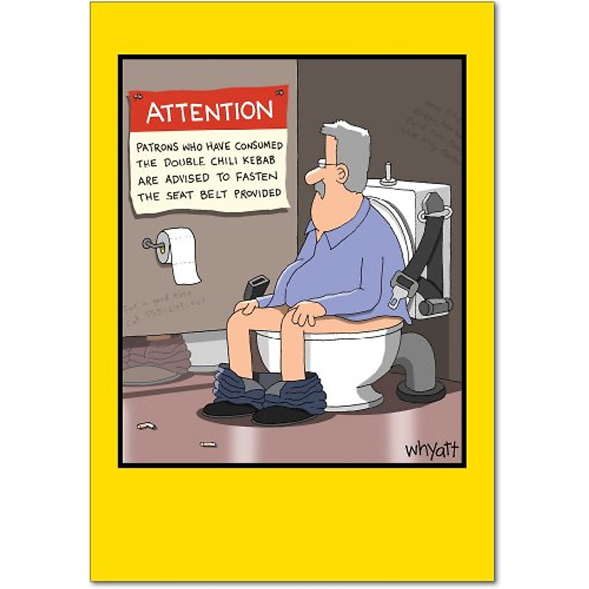 NobleWorks - 1 Hilarious Greeting Card for Birthday - Funny Birthday Cartoon, Comic Notecard - Chili Kebab 8282Z