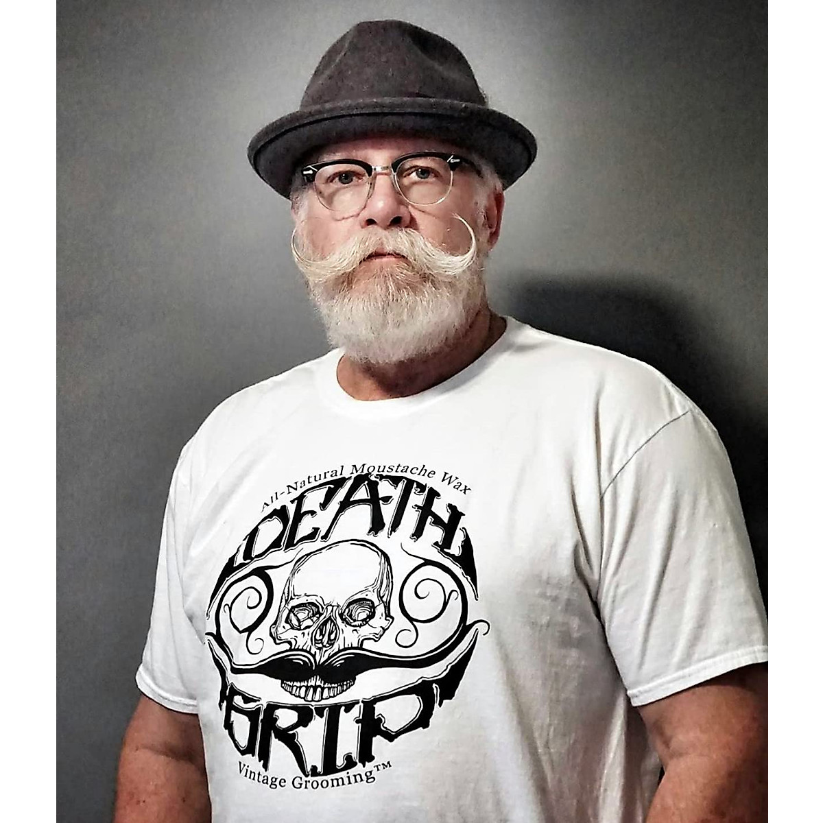THE VINTAGE GROOMING CO. Bare Bones Medium Hold Mustache Wax and Death Grip Mustache Keychain Comb Set