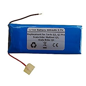3.7V 400mAh Premium Replacement Battery for Cardo Q2, Q2 proScala Rider, Scala Rider Q2, Scala Rider Multiset Q2 Bluetooth Headsets