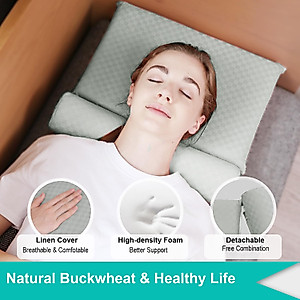 Neck Stretcher for Pain Relief Sleeping Pillow, Neck and Shoulder Relaxer Cervical Traction Device Pillow for Muscle Relax and TMJ Pain Relief