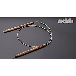 Addi Olive Wood 24 inch (60cm) Circular Knitting Needles; US size 8 (5 mm), Made in Germany - 575-7/60/5