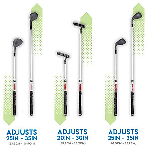 Franklin Sports Kids Golf Set - Youth Adjustable Plastic Golf Club Set - Kids Plastic Golf Set with Bag and Balls - Adjustable Length Clubs for Toddlers, Junior, Right hand, Red