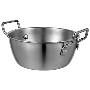 UPKOCH Ramen Cooking Pot 13cm Stainless Steel Pasta Stockpot Korea Noodle Pot Japanese Soup Serving Bowl Induction Saucepan Stewpot for Stovetop Camping Cookware Silver