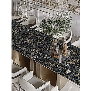 Dimoon 78.7"x16.1" Delicate Floral Peel and Stick Wallpaper Black Golden Thicken Waterproof Leaf Vintage Flower Contact Paper Self Adhesive Wallpaper Removable Wall Paper Shelf Liner Decal Vinyl Roll