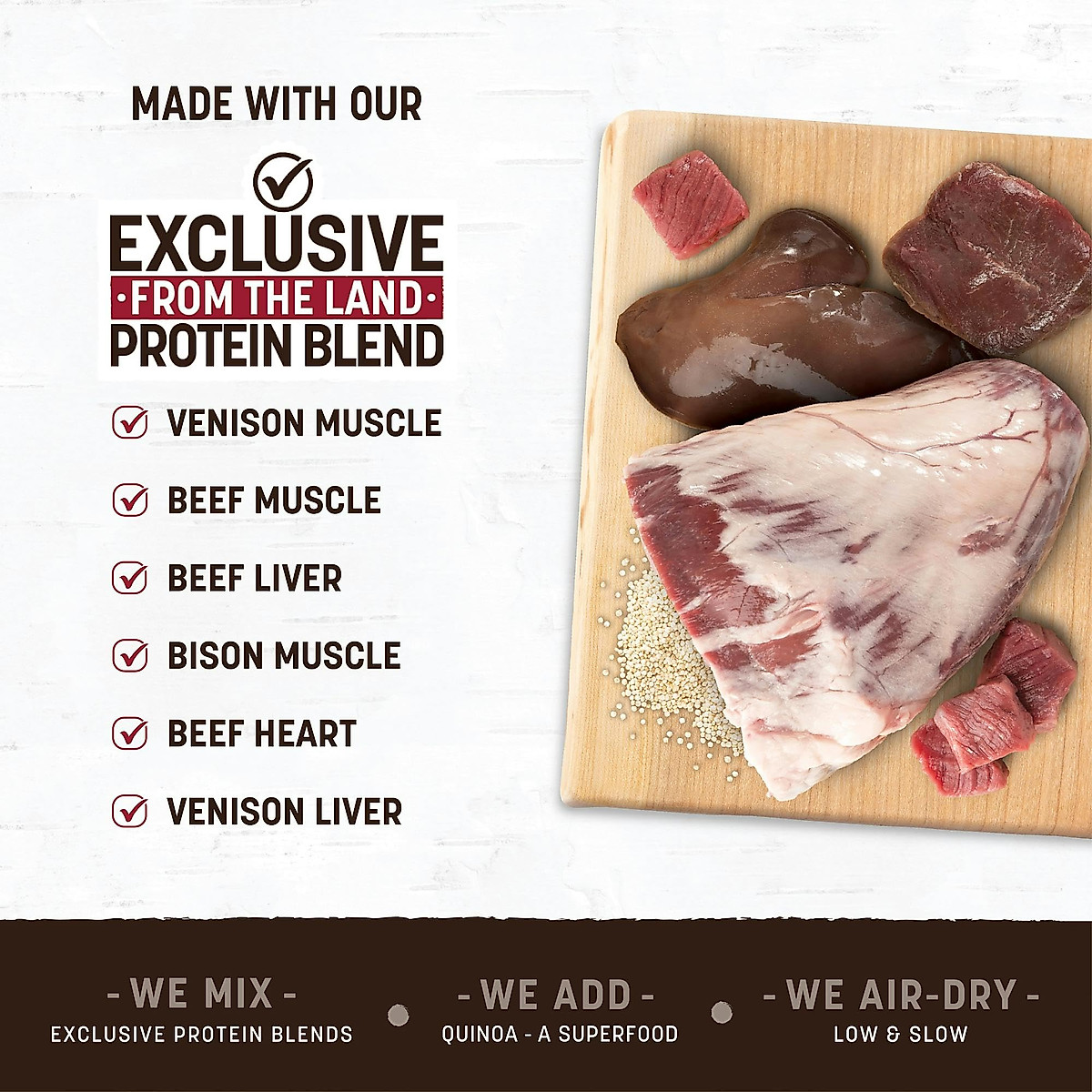 Earth Animal Wisdom Air-Dried Jerky from The Land Recipe | Dog Treats | Dog Snacks | Premium Natural Red Meat Jerky Strips | 4 oz | Made in The USA (Pack of 1)