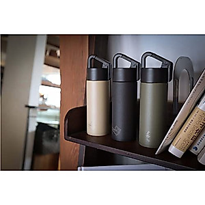 Poketle Personal Insulated Bottle with Hanging Carabiner, Outdoor Portable Bottle Tumbler, Small 120ml, Olive