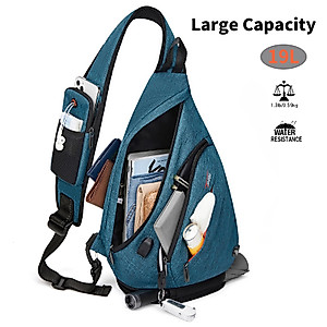 TUDEQU Sling Backpack,8 Pockets One Strap Backpack for Men Large Sling Bag,19L Single Strap Backpack for Men