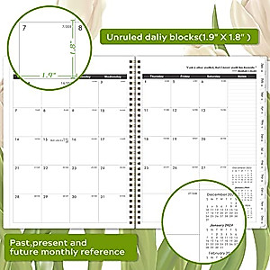 2023-2025 Monthly Planner/Calendar - 2 Year Monthly Planner 2023-2025 from Jul.2023-Jun.2025, 8.5" × 11", 24 Months Planner, Monthly Tabs & Holidays & Note Pages & Double-Side Pocket & Twin-Wire Binding - Tulip