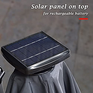 PURPLE LEAF 11ft Solar powered LED Patio Umbrella Outdoor Round Umbrella Large Cantilever Umbrella with LED lights Windproof Offset Umbrella Heavy Duty Sun Umbrella for Garden Deck Pool Patio, Terra