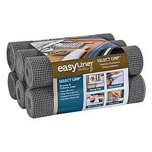 Duck EasyLiner Brand Select Grip Shelf Liner, Dark Gray, 12 in. x 10 ft, 6 Rolls, 10'