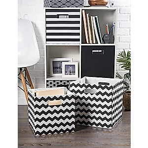 DII Poly-Cube Storage Collection Hard Sided, Collapsible Solid, Large, Black