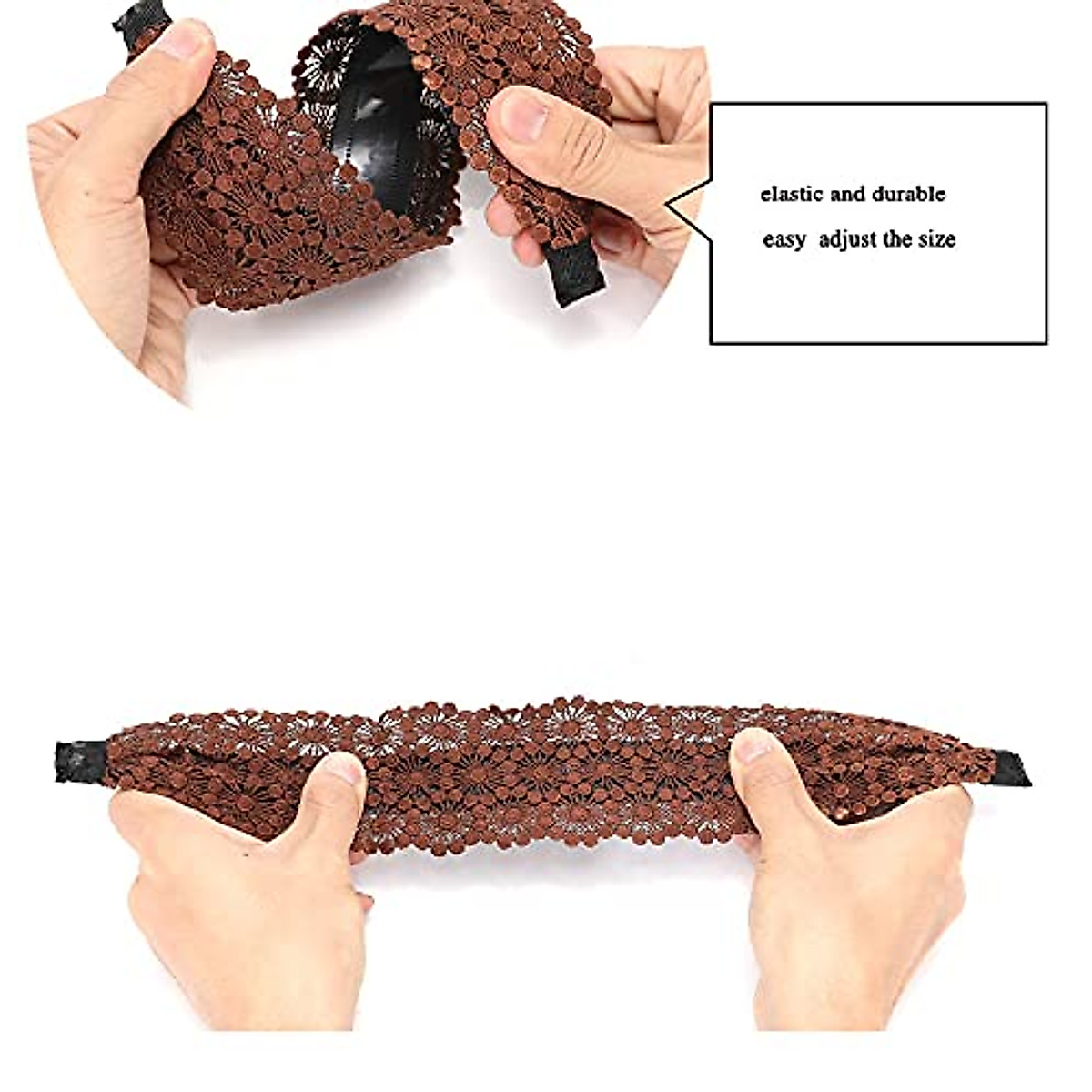 DORIS&JACKY Fashion 2.5 Inch Wide Lace Headbands Elastic Hairbands With Teeth Headwear Accessories For Women And Girls (LACE-5 pcs)…