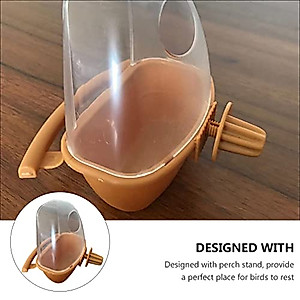POPETPOP 2pcs Food Water Bird Cup Hooded Bird Cage Plastic Cup Bird Food Bowl Cups Bird Waterer Food Feeder Dispenser