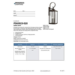 Gibbes Street Collection 3-Light Clear Beveled Glass New Traditional Outdoor Large Wall Lantern Light Antique Bronze