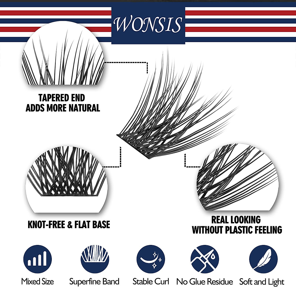 WONSIS Lash Clusters, DIY Eyelash Extension, 120 Lightweight Clusters Individual lashes, Wispy Soft Reusable Artificial Natural Look for Cluster Lash, C Curl False Eyelashes (Allure-12mm)…