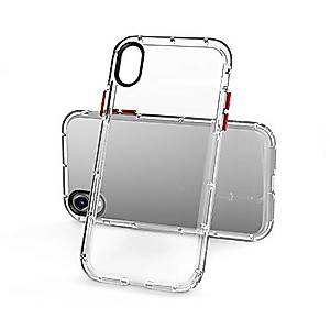 Zizo Surge Series for iPhone XR Case - Sleek Clear Case Customizable Buttons - Clear
