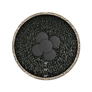 Ceramic Fire Balls | Set of 5 | Modern Accessory for Indoor and Outdoor Fire Pits or Fireplaces – Brushed Concrete Look | Midnight Black, 6 Inch