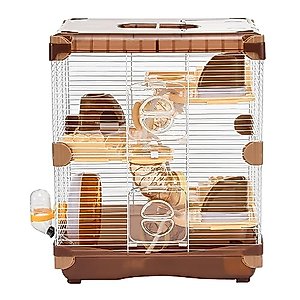 YIBOPET Hamster Cage Small Animal Cage 3 Layers Cage Size：14.17"(W) X10.63(L) X16.73 (H) Suitable for Hamsters up to 3.5 inch in Length