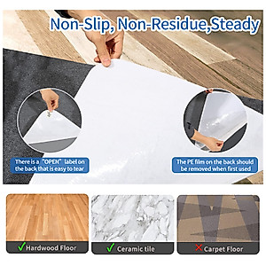 HIWOOD Office Chair Mat for Hardwood, 35 x 47 inches 1/6" Thick Low-Pile Under Desk Mat, Multi-Purpose Hard Floor Mat (Dark Gray)