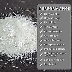 UPTTHOW Fiberglass for Cement Mortar Concrete Reinforcement Anti-Seepage and Anti-Cracking Cement Mix for Building Walls Garden Floor 3/4"(19MM)-1lb