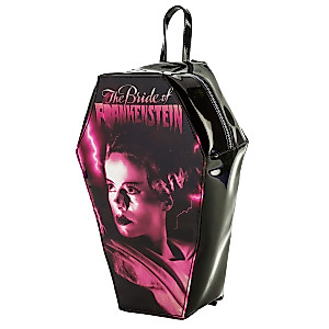 Rock Rebel Bride of Frankenstein Coffin Backpack - Official Classic Universal Monsters Bag 14"