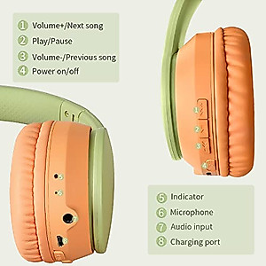 LOBKIN Wireless Bluetooth Headphones, Over-Ear Headphones with Built-in HD Mic,40H Playtime, Foldable Wireless and Wired Stereo Headphones for Gym/PC/Home