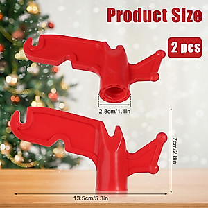 2pcs Plastic Utility Hook, Extension Pole Hanger Attachments Telescoping Pole Boat Pole Accessories Threaded Poles Screw-On Pole Adapter for Hanging Halloween Christmas Light(Red)