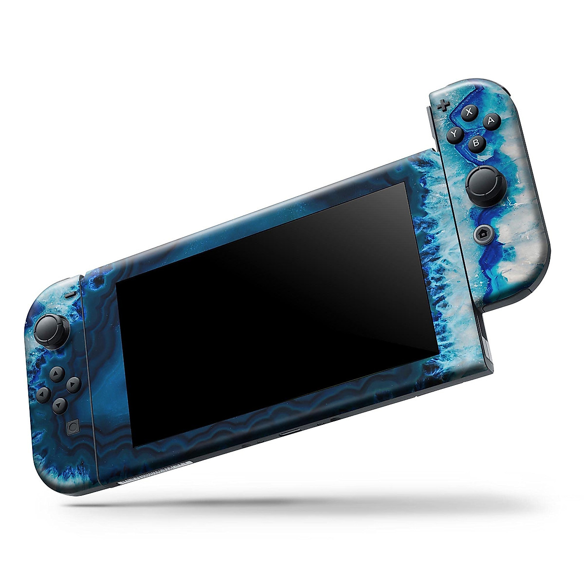 Design Skinz - Compatible with Nintendo Switch OLED Dock Only - Skin Decal Protective Scratch-Resistant Removable Vinyl Wrap Cover - Vivid Blue Agate Crystal